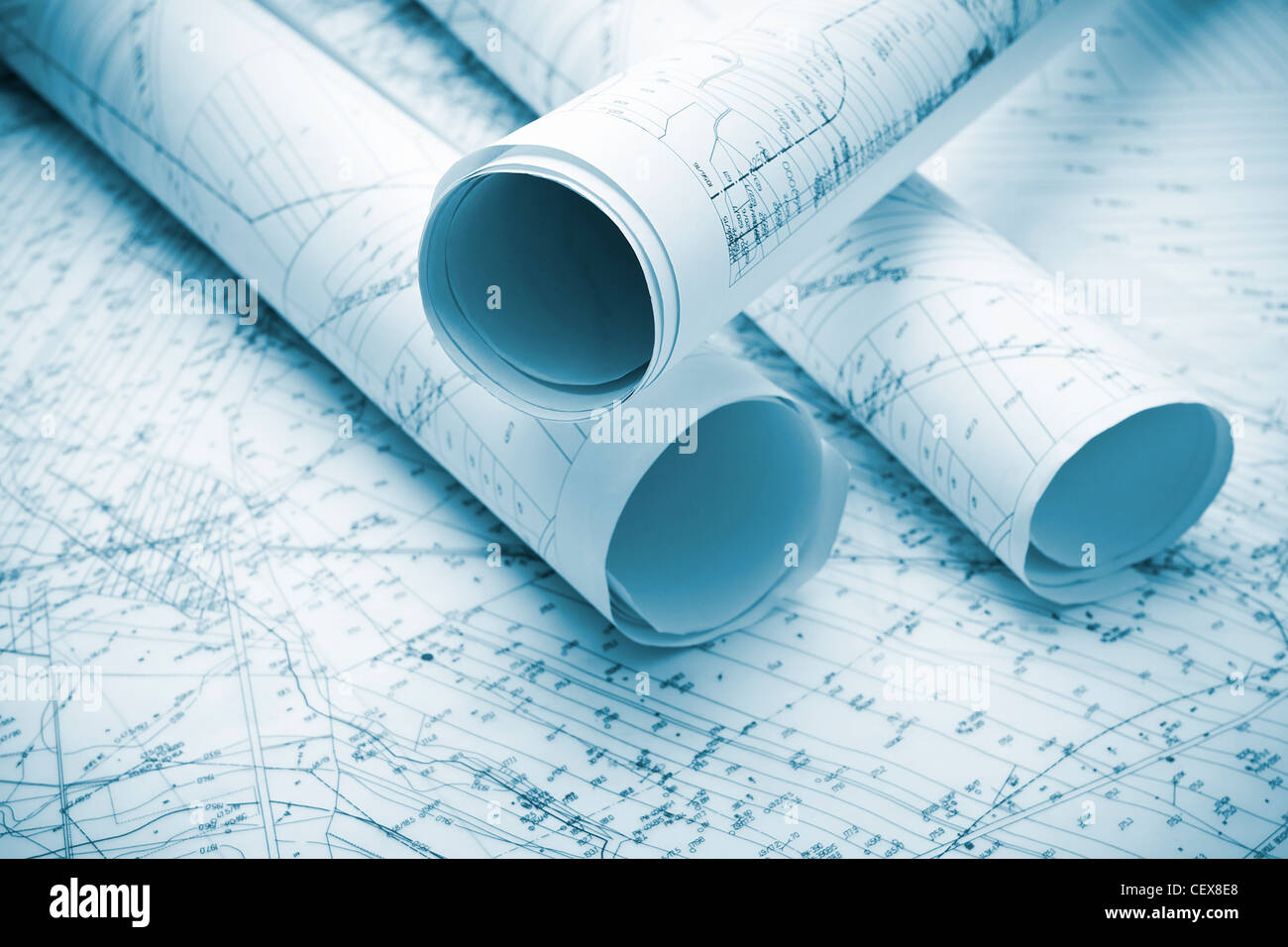 Maps blueprints hi-res stock photography and images - Alamy