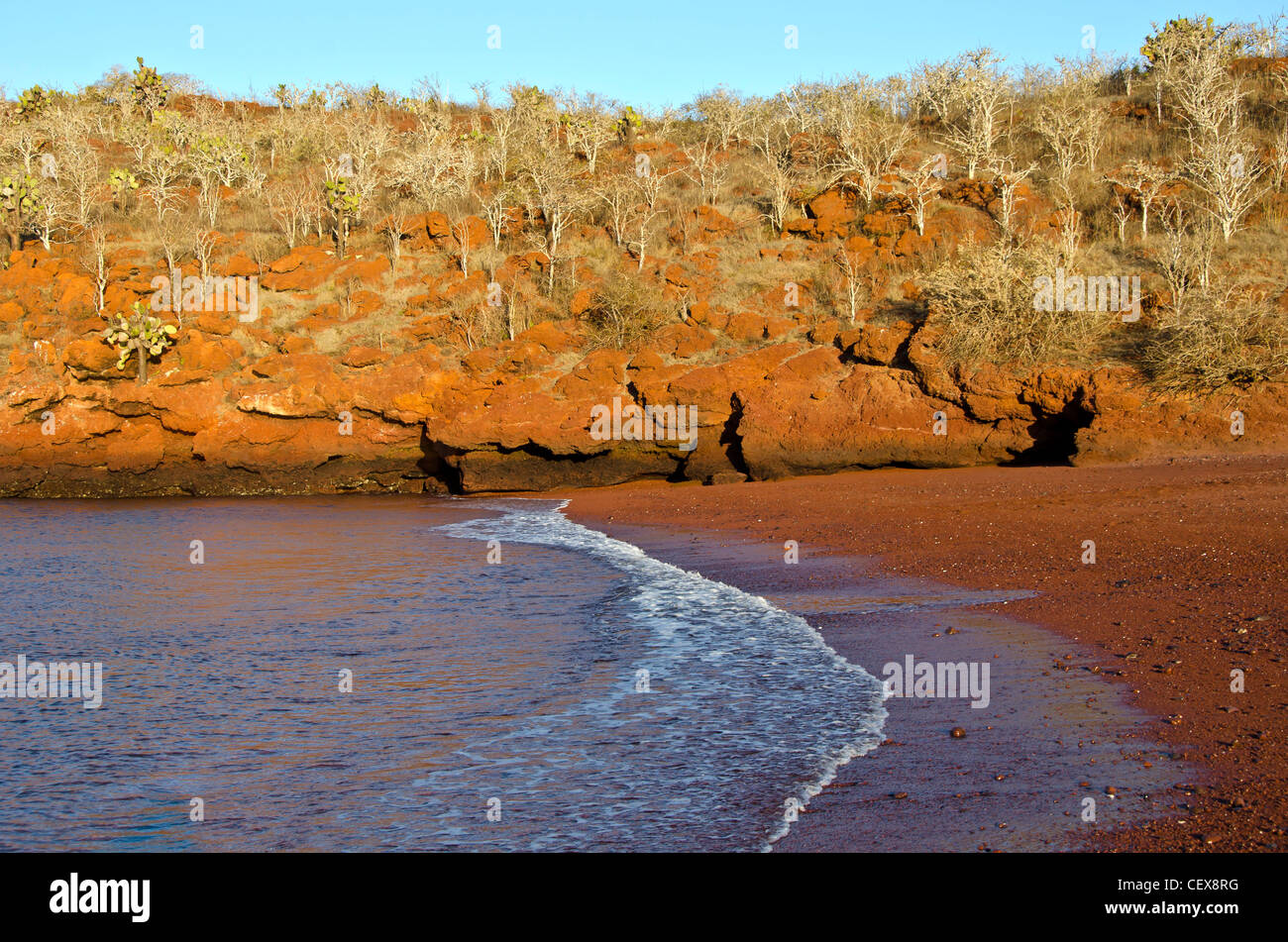 Rabida Island also called Jervis Island with deserted red beach and ...