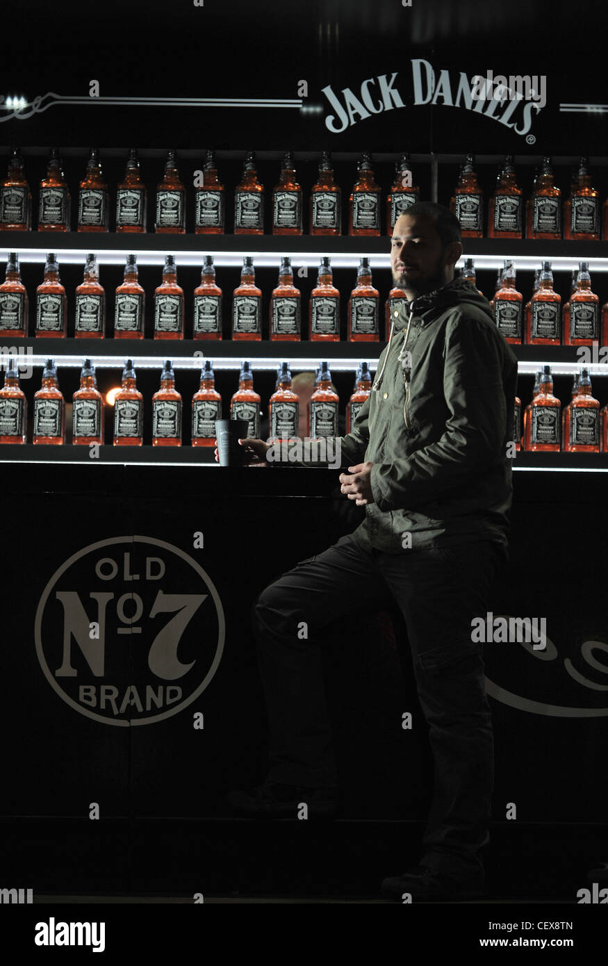 A man drinks Jack Daniel's whiskey Stock Photo - Alamy
