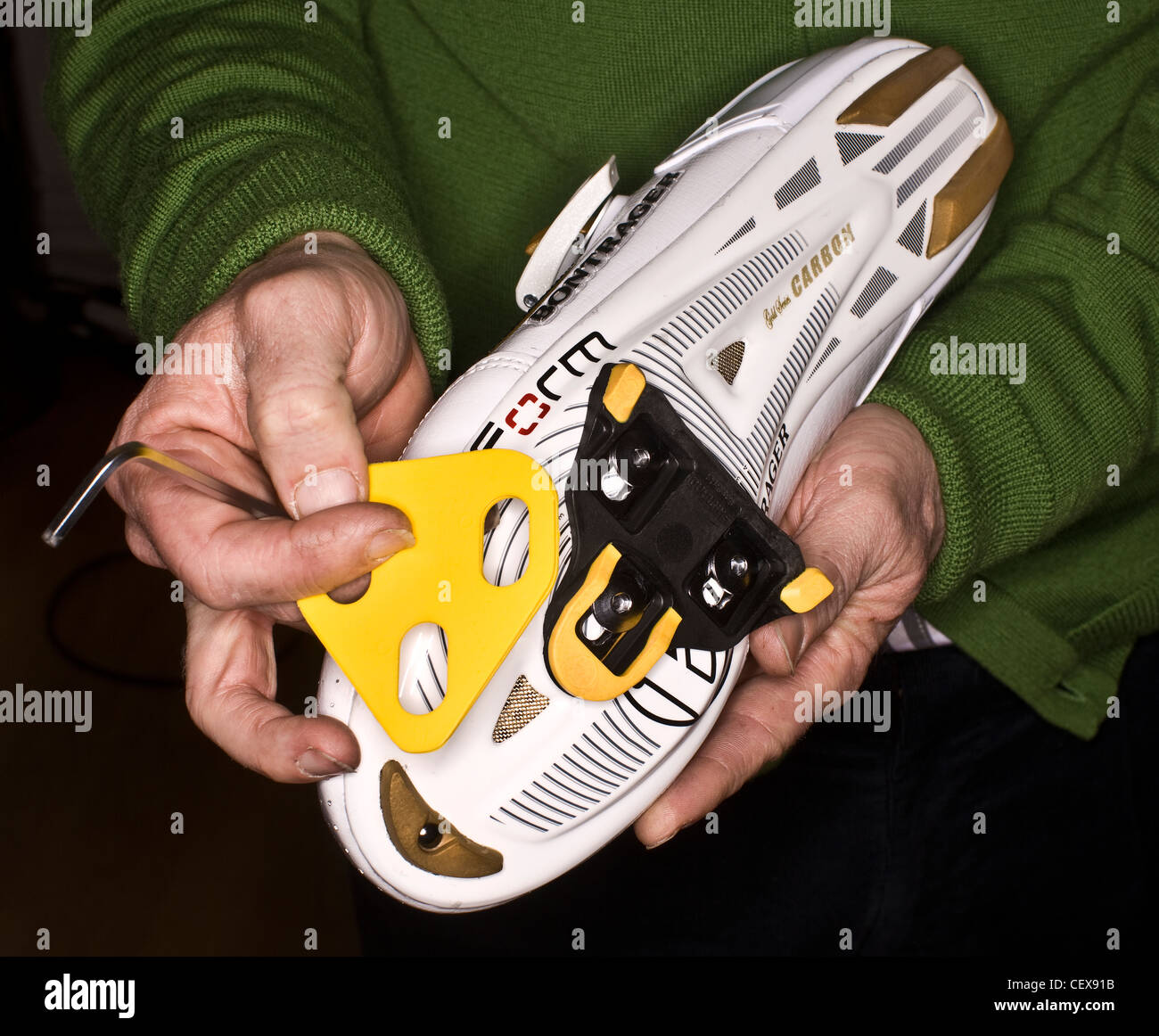 Custom cycling shoe fitting Stock Photo - Alamy
