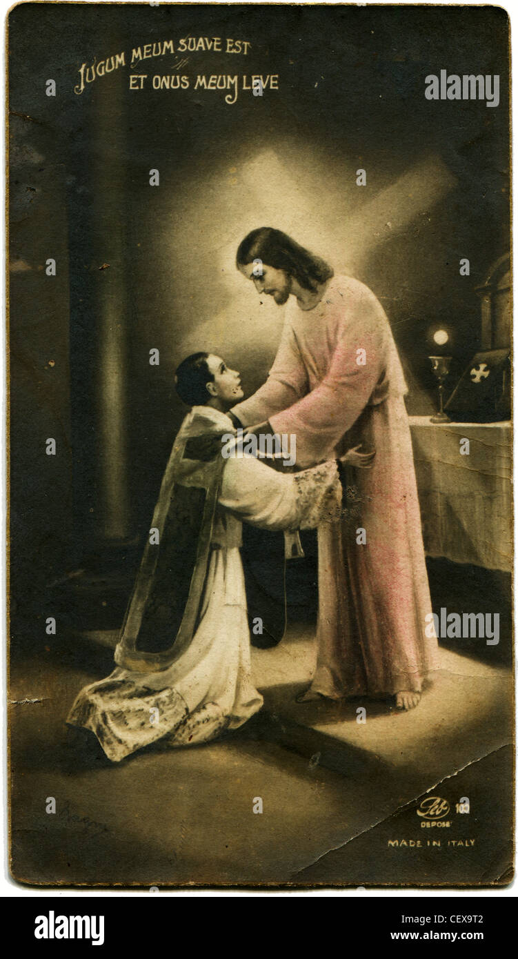 Jesus blesses the Catholic priest Stock Photo - Alamy