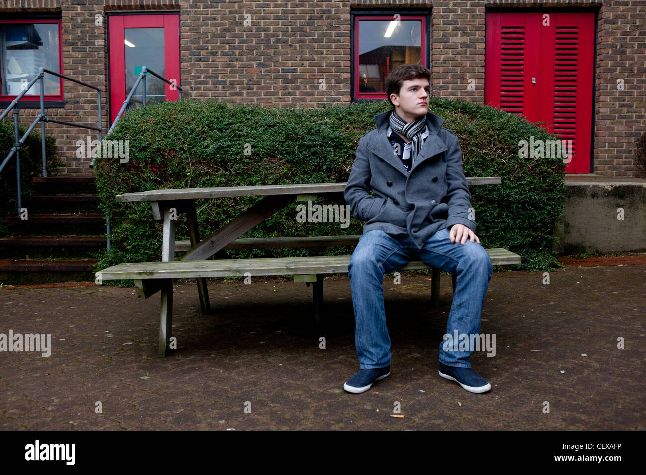 Sad Man Sitting On Bench High Resolution Stock Photography and Images ...