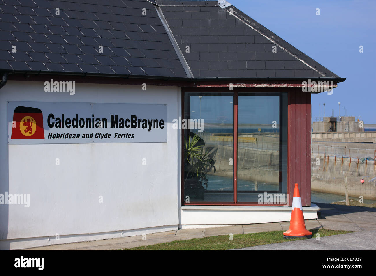 Caledonian MacBrayne known as Calmac waiting room and office at the ...