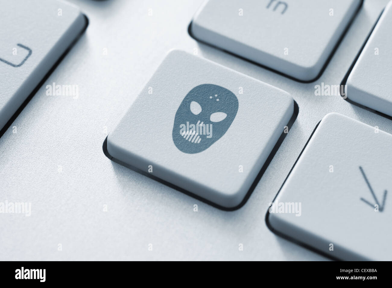 Raiders attack button on the keyboard. Toned Image Stock Photo - Alamy