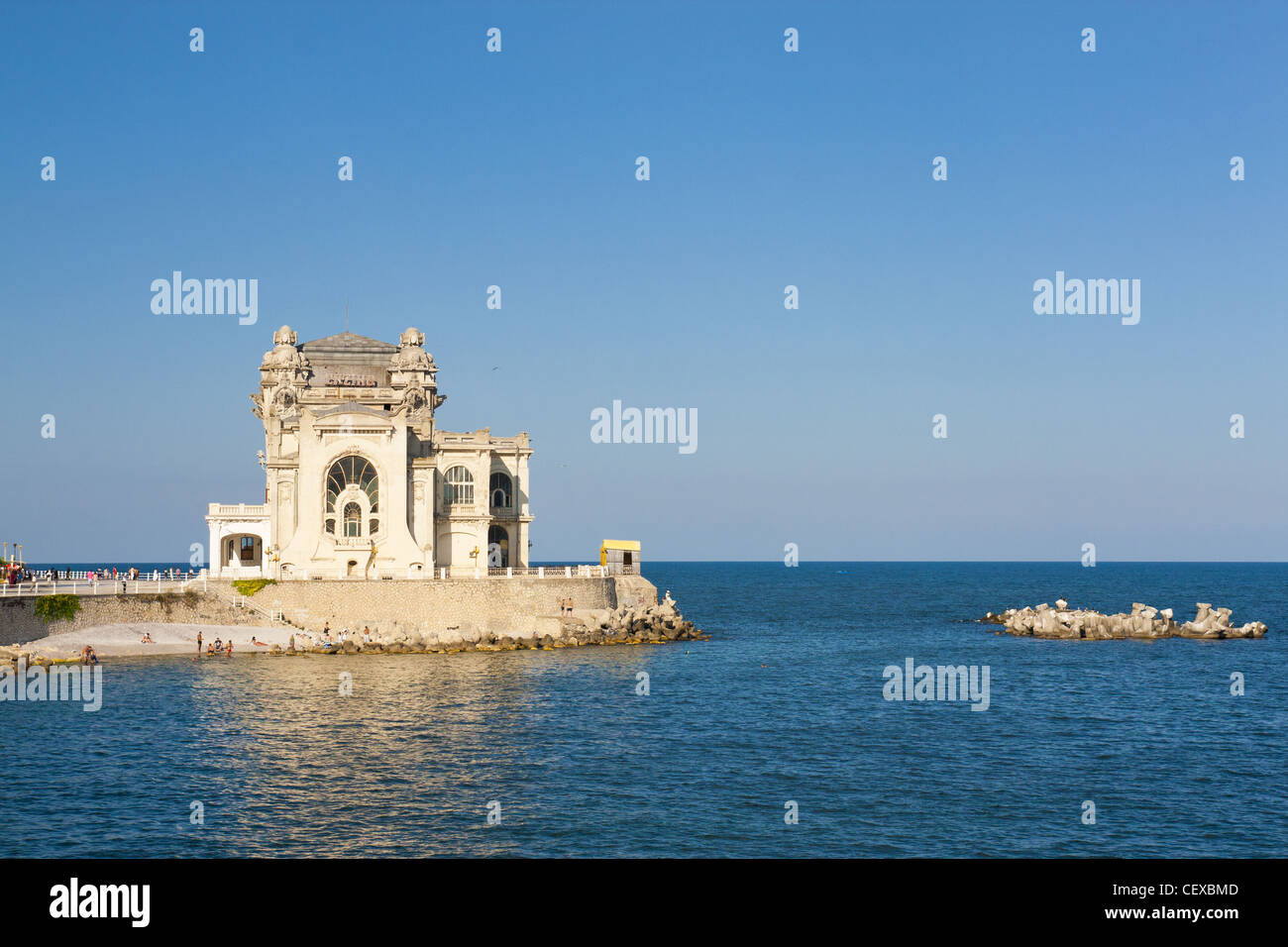 Beautiful old casino on the seashore of the Black Sea, Constanta ...