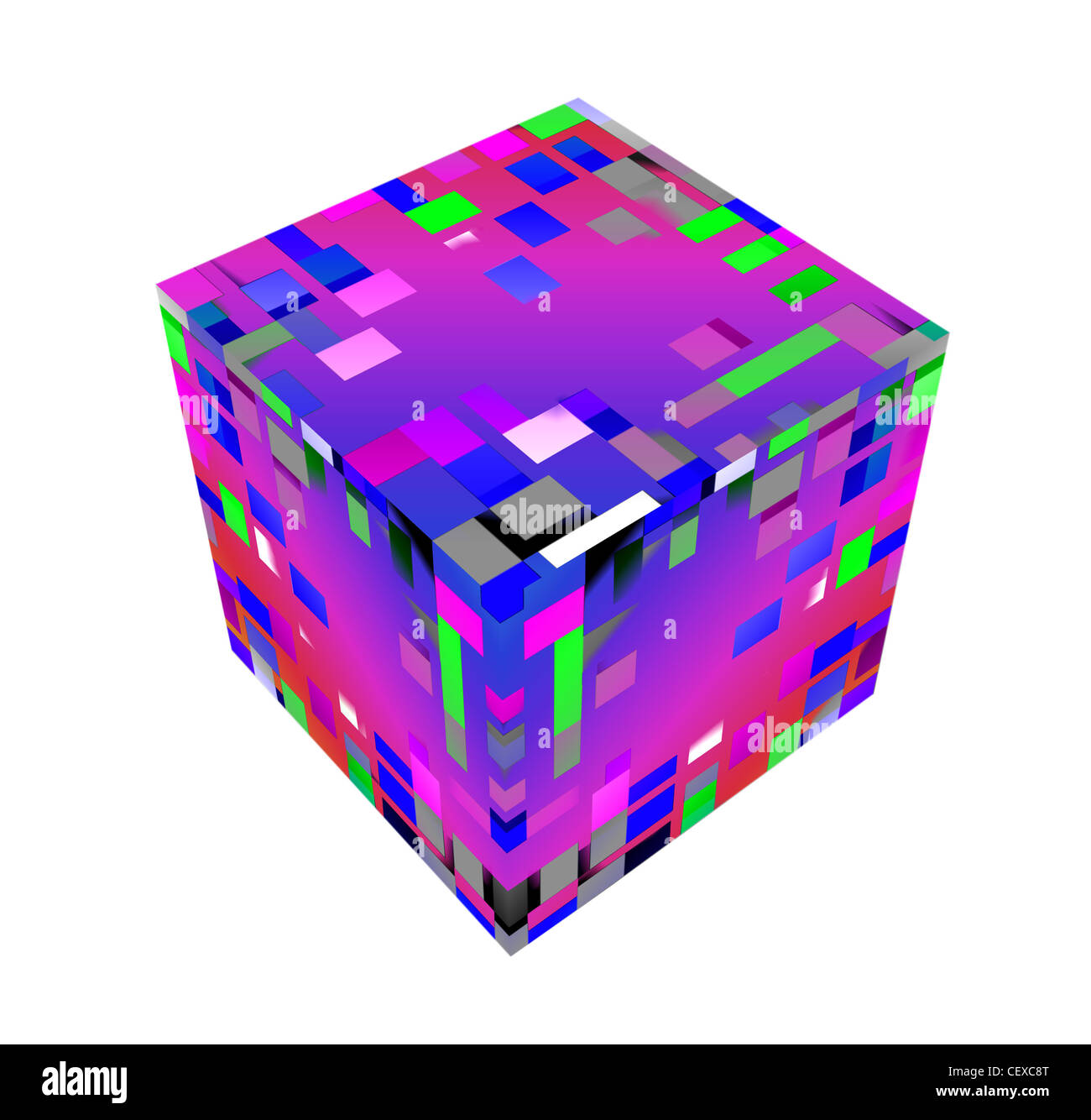 Color cube, digital gradient graphic, isolated background Stock Photo ...