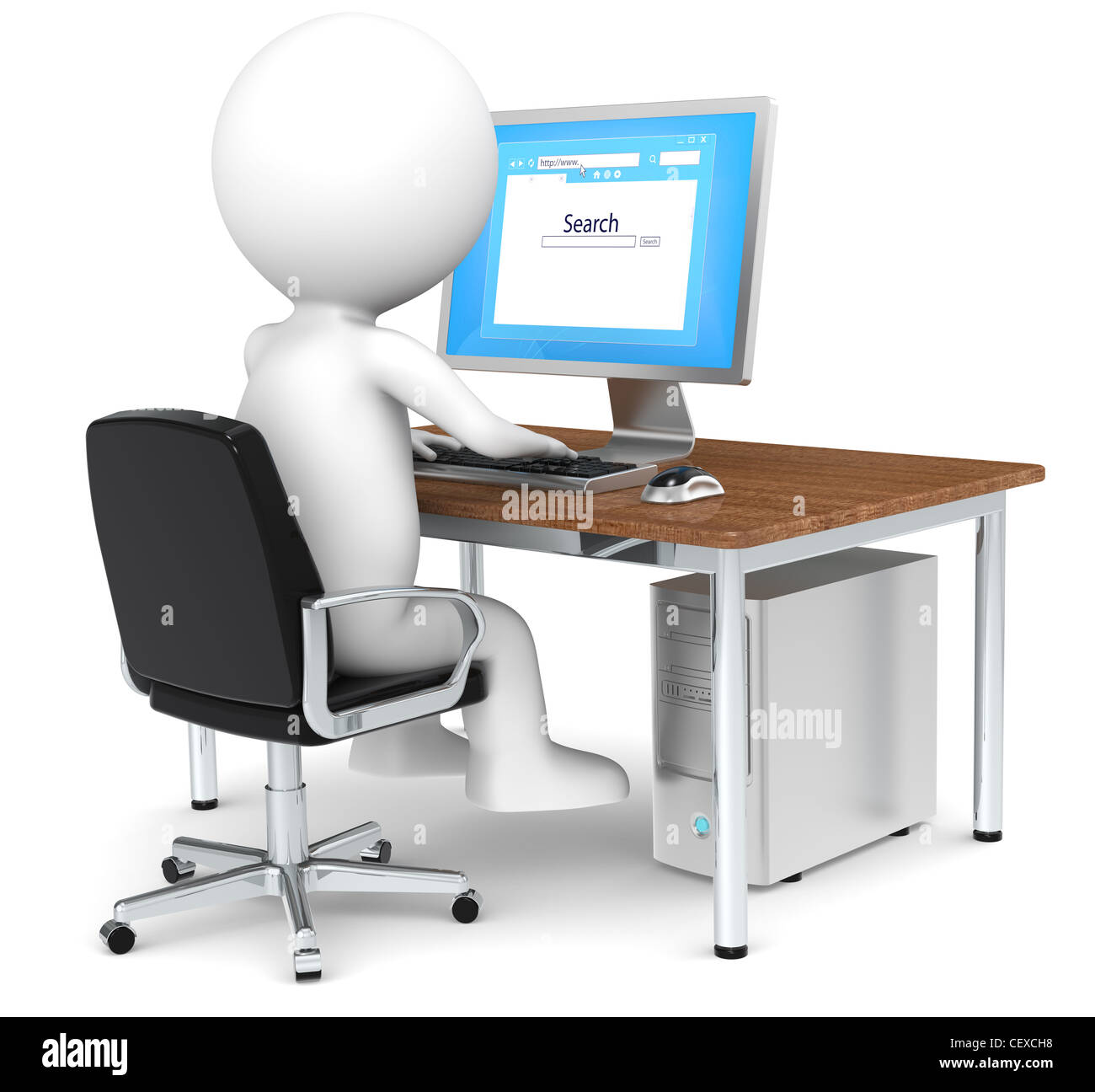 3d little human character desktop Cut Out Stock Images & Pictures - Alamy