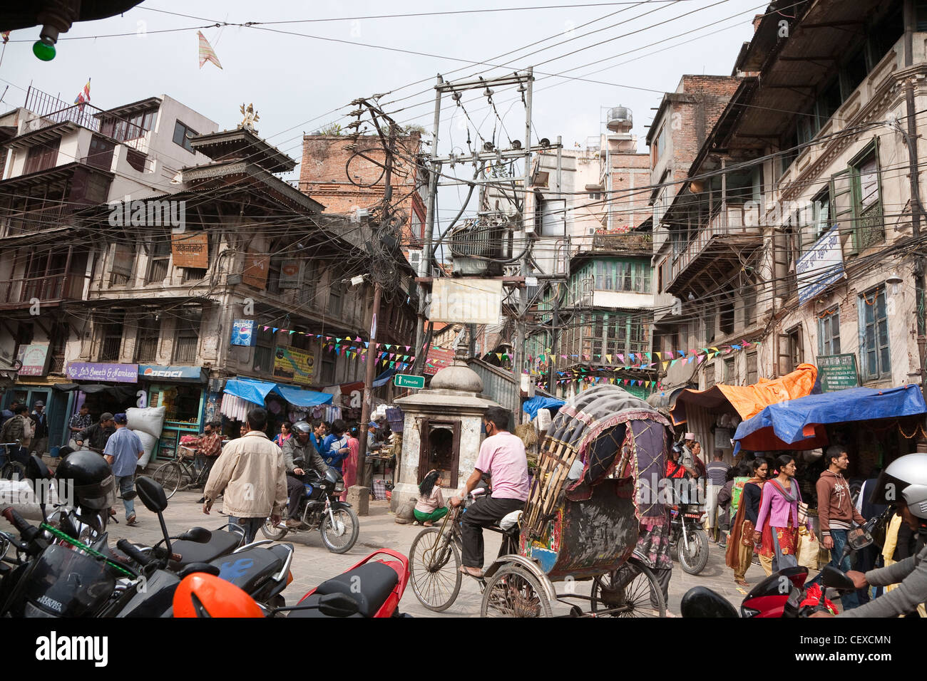 Street scene in Thamel along Hanuman Dhoka Road - Kathmandu, Bagmati ...