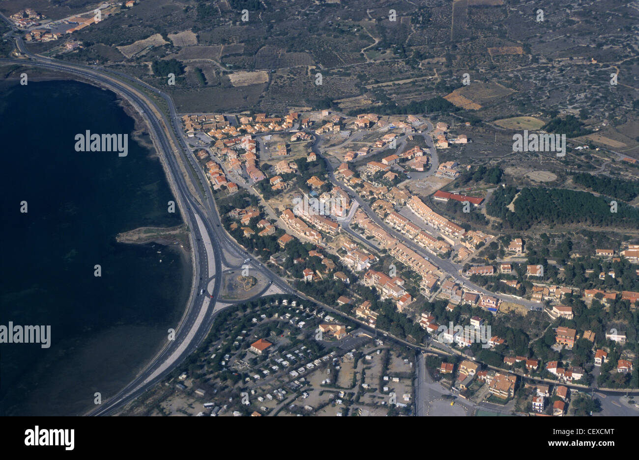 Leucate plage and lakeside, Aude, Languedoc-Roussillon region, France ...