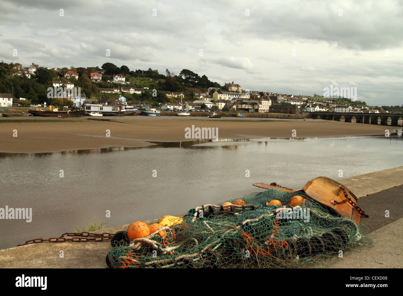 Bideford, Devon, England - view across the River Torridge towards the ...