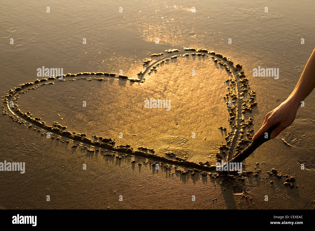 Sunset Beach Sand Heart 3,362 Heart Sand Beach Sunset Stock Photos