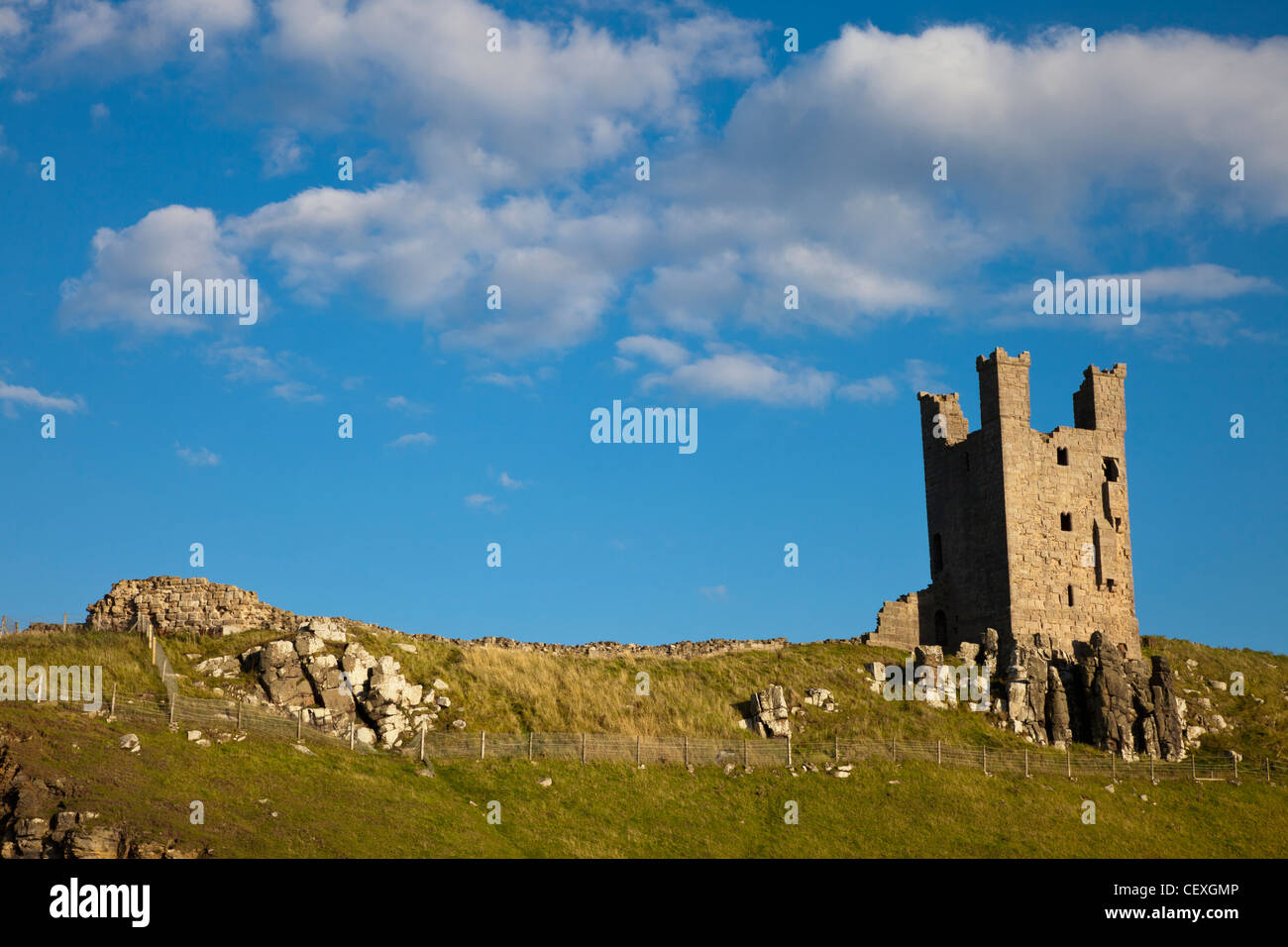 dunstanburgh castle; northumberland, england Stock Photo - Alamy