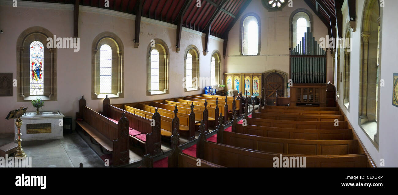 interior of a church building; howick, northumberland, building Stock ...