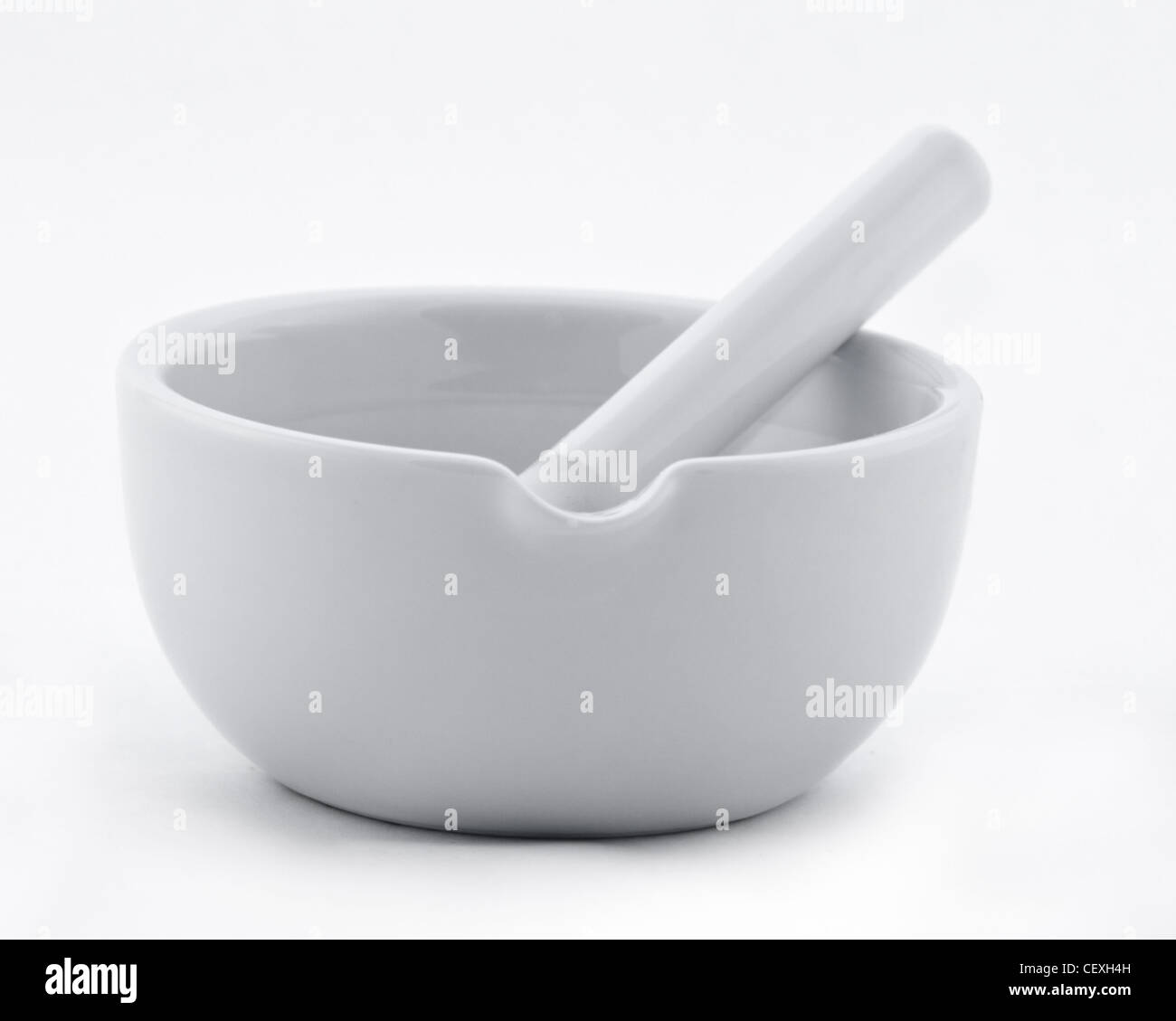 Image of a ceramic grinding mortar isolated against a white background ...