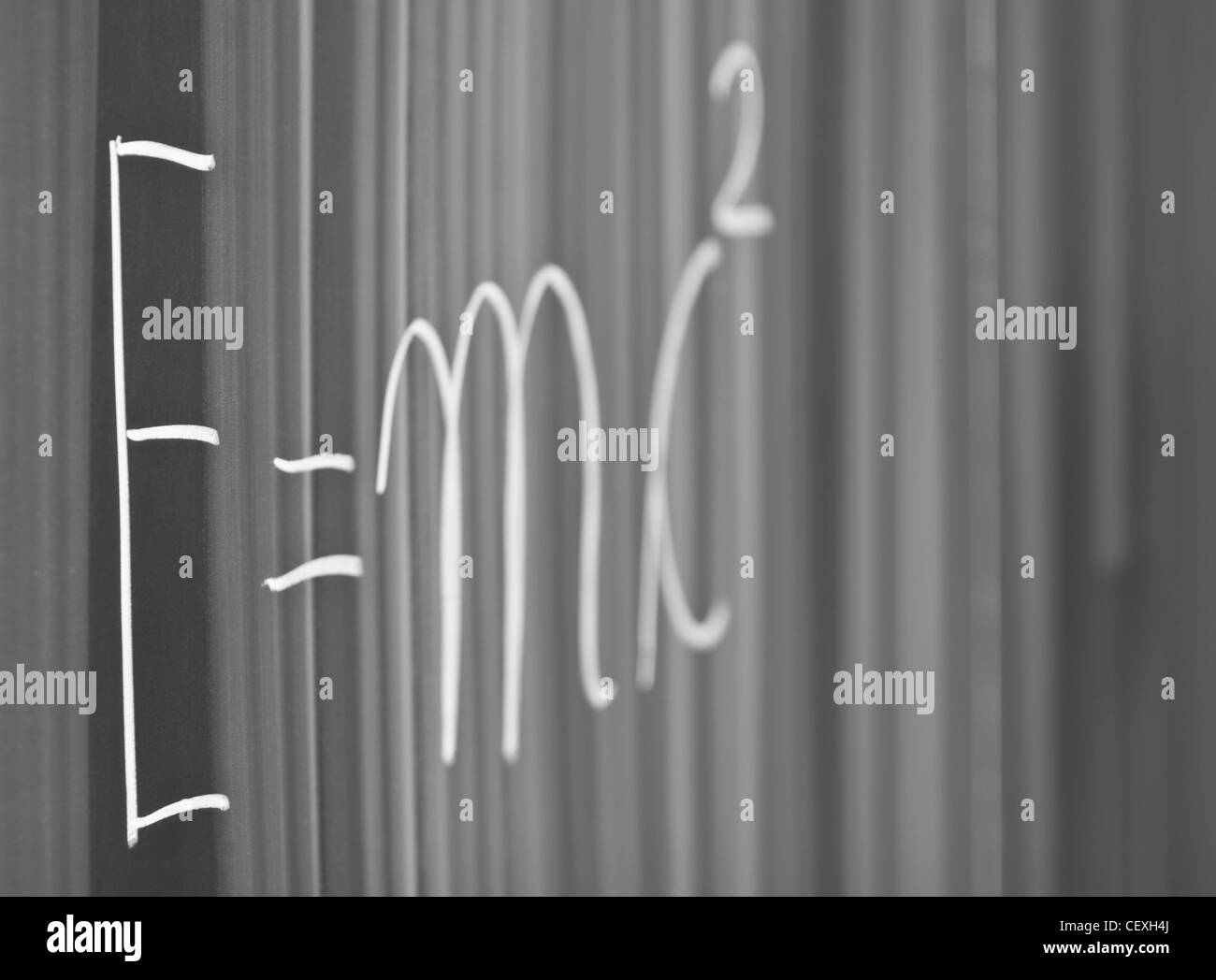 Einstein's equation on a school blackboard-creative perspective Stock ...