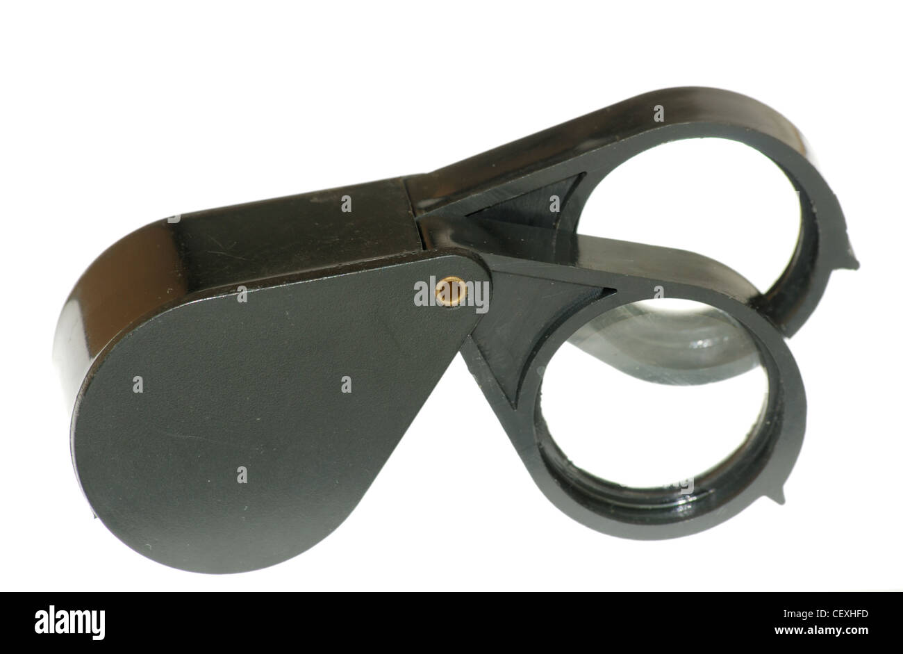 science magnifier readinig glass on white Stock Photo - Alamy