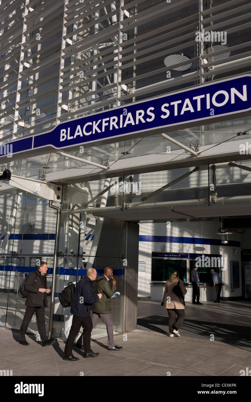 Entrance of the newly-finished Blackfriars mainline Station in the City ...