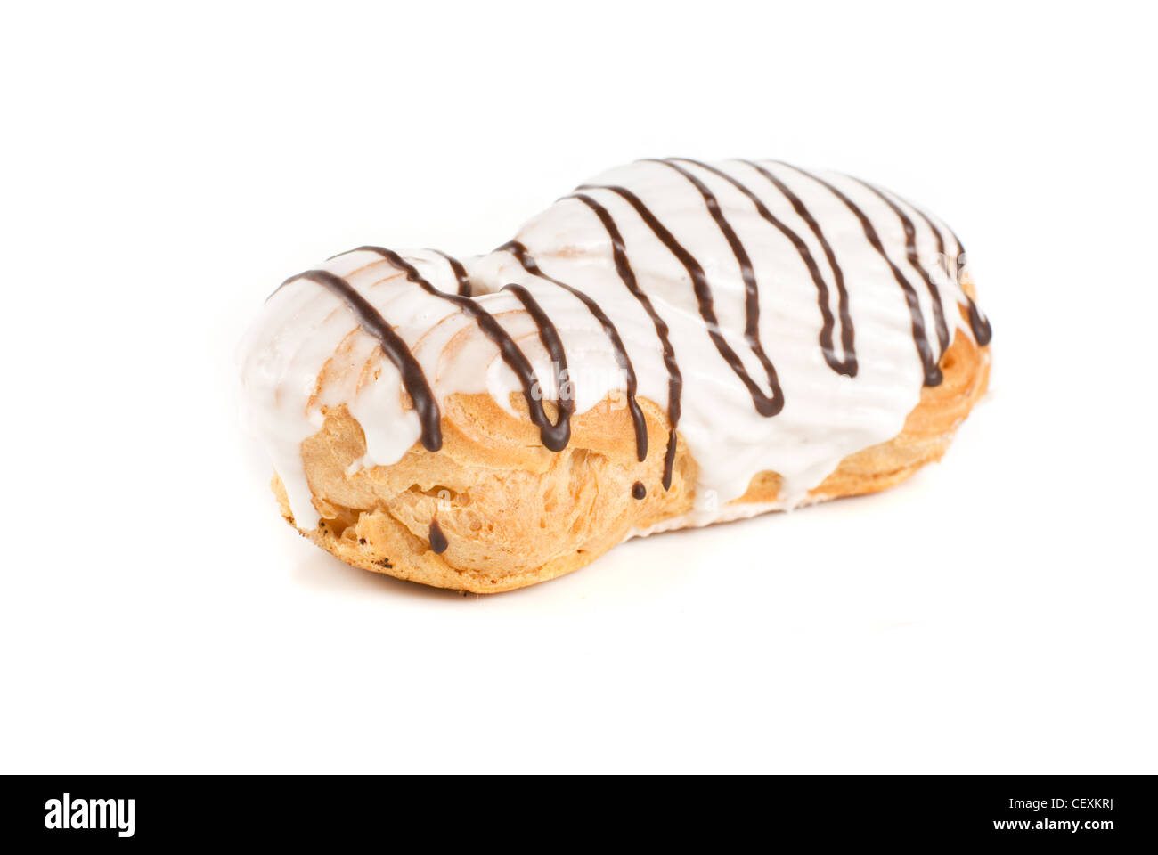 Cream eclairs isolated on a white background Stock Photo - Alamy