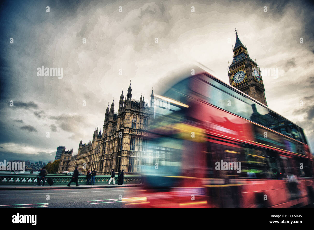 Blurred motion double decker hi-res stock photography and images - Alamy
