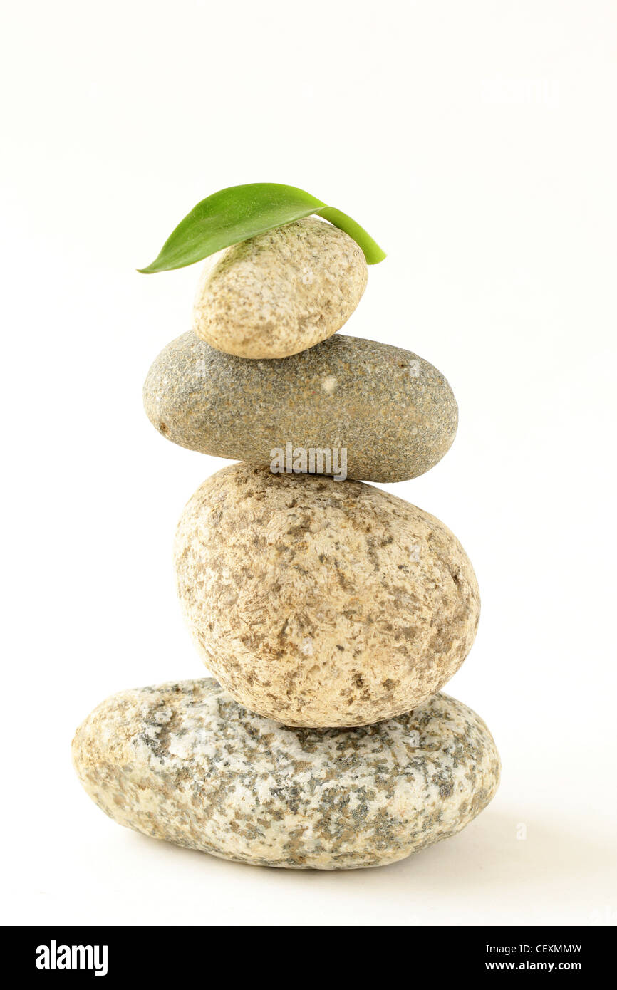 balancing stones on white background Stock Photo - Alamy