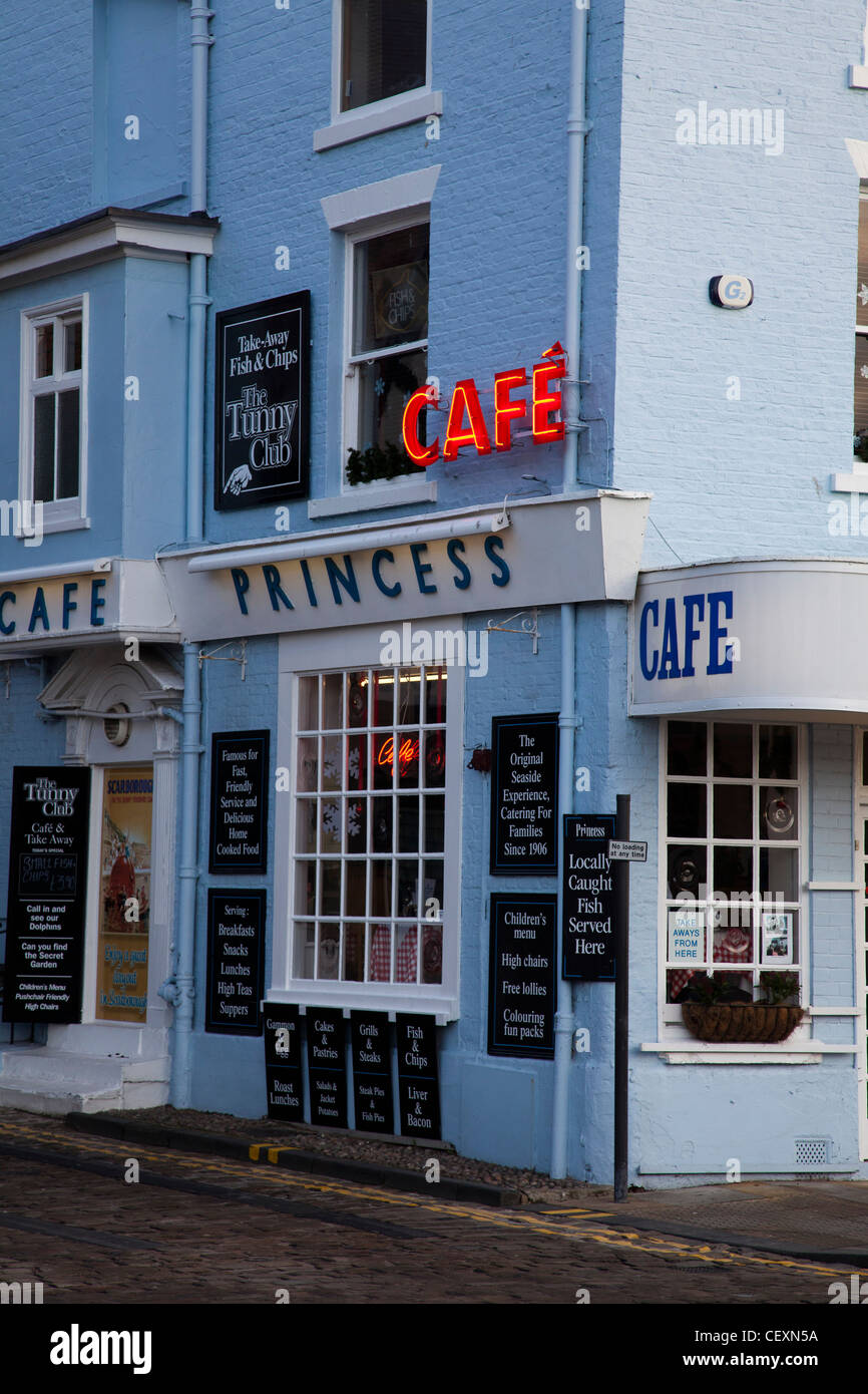 Neon Cafe, Sea Front Scarborough Stock Photo - Alamy