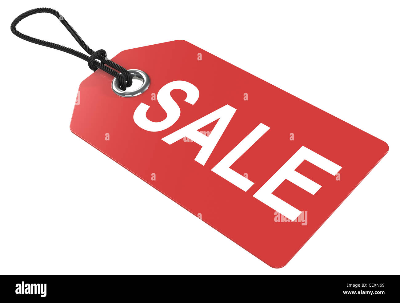Red price tag, isolated Stock Photo - Alamy