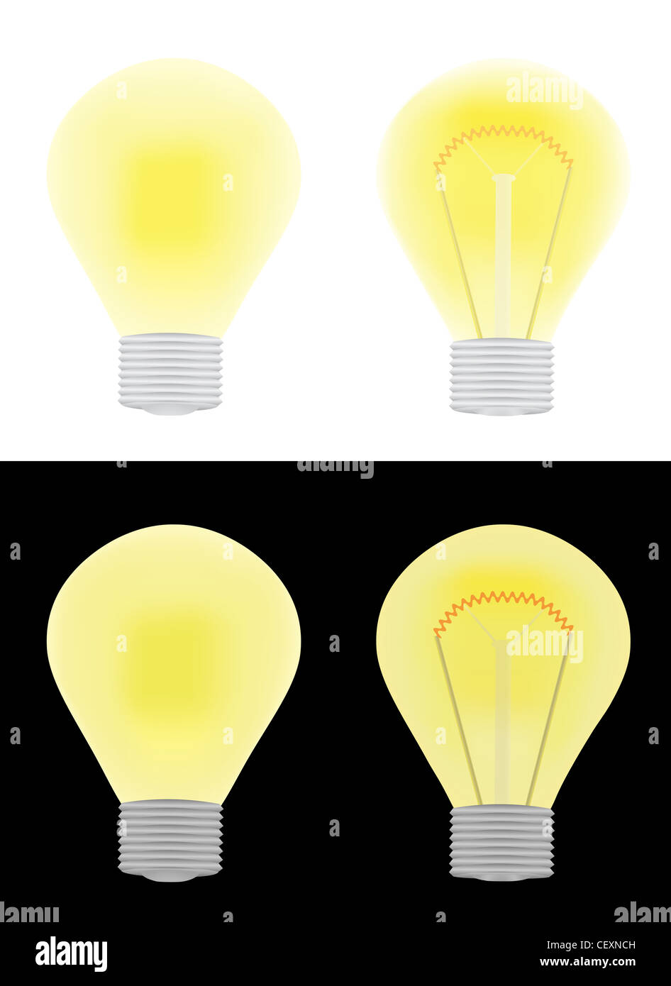 set of electric bulbs illustration Stock Photo - Alamy