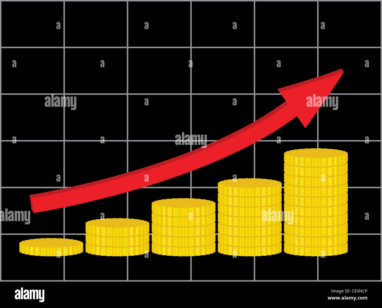 analytic diagram showing increase of income illustration Stock Photo ...