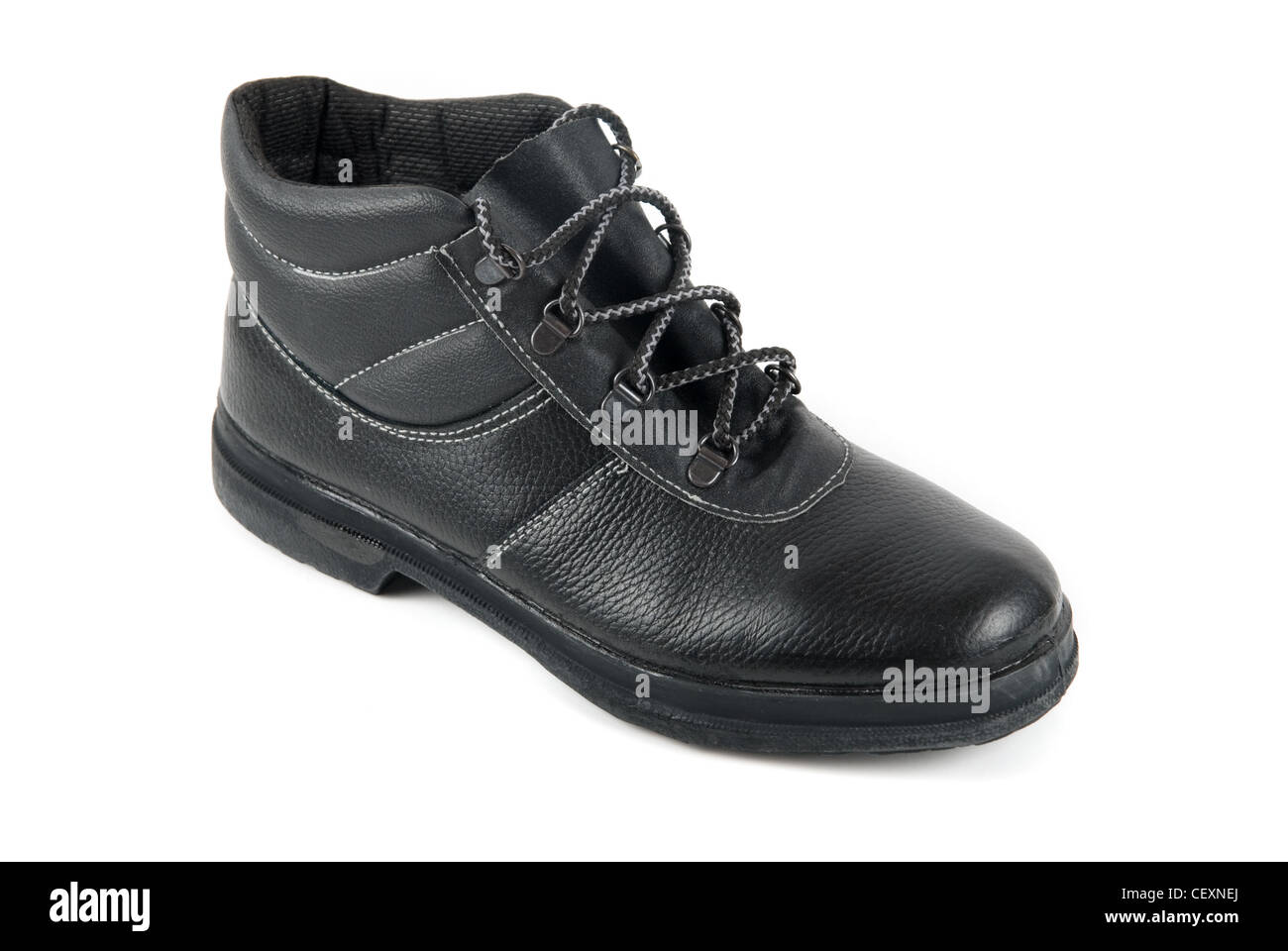 black boot isolated on a white background Stock Photo - Alamy