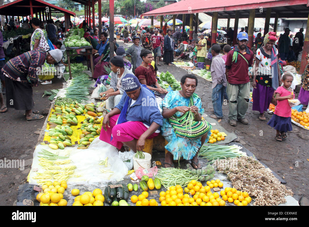 Goroka market, Eastern Highlands Province, Papua New Guinea - Markt in Goroka, Papua Neuguinea ...