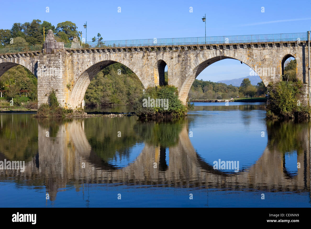 ancient roman bridge of Ponte da Barca in the north of portugal Stock ...
