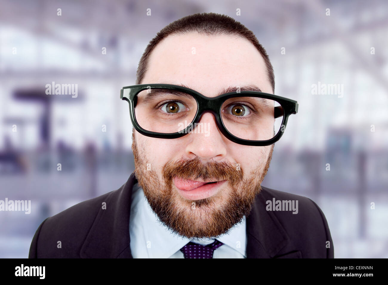 young silly business man portrait at the office Stock Photo - Alamy