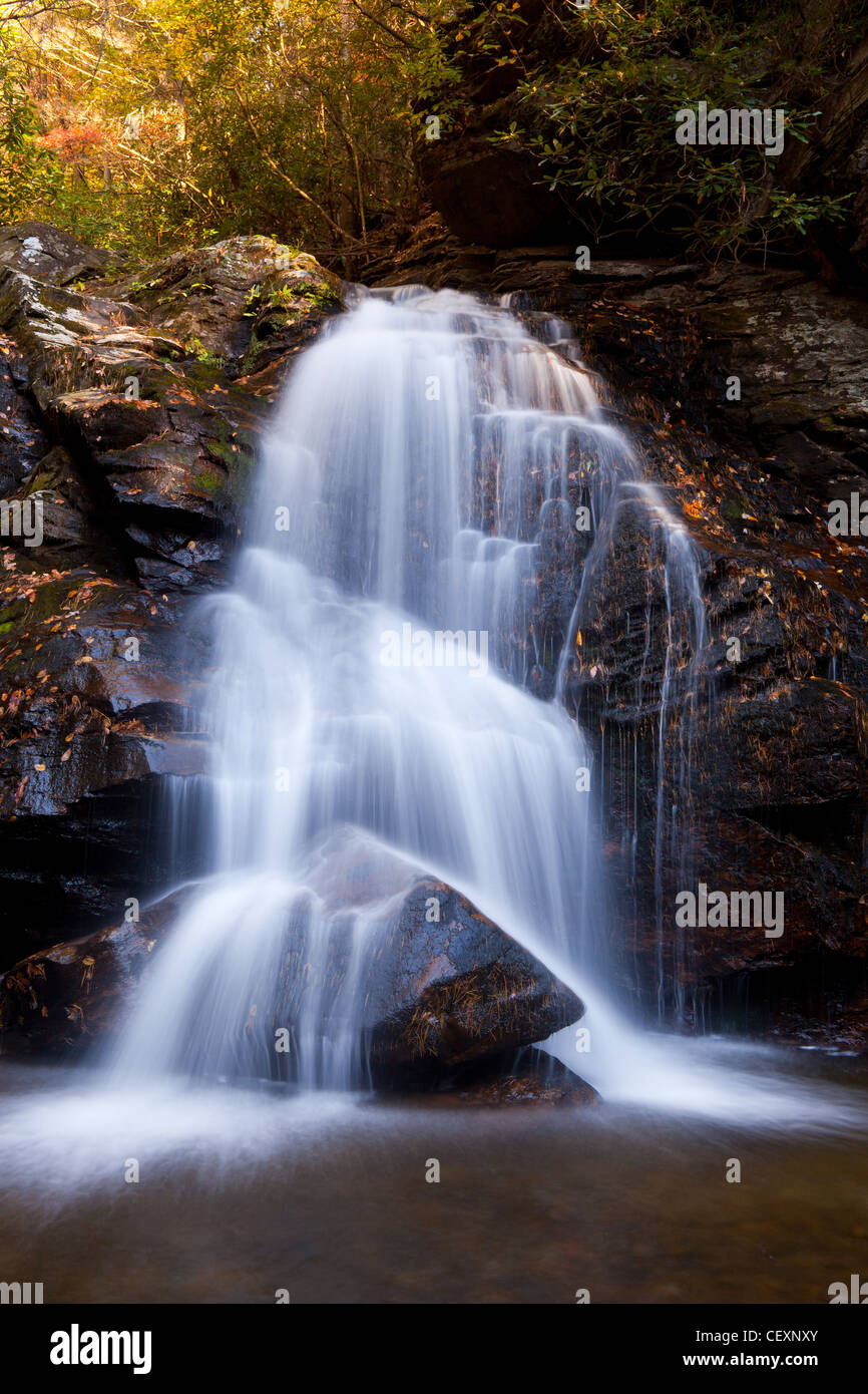 Waterfall located in the Raven Cliff Wilderness area in north Georgia ...