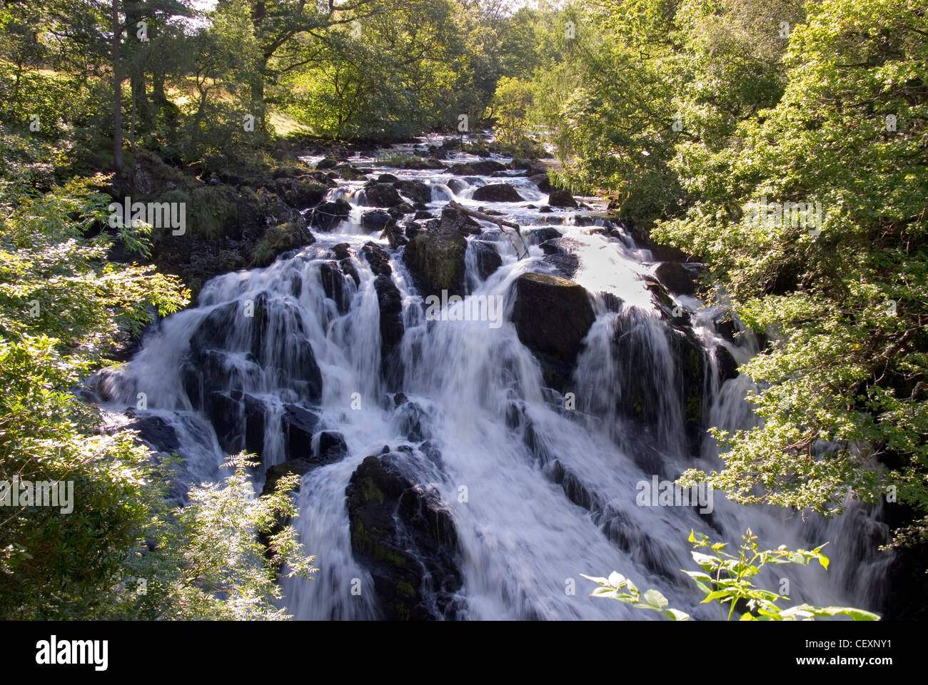 Swallow Falls Water Fall, Afon Llugwy River, Snowdonia National Park ...