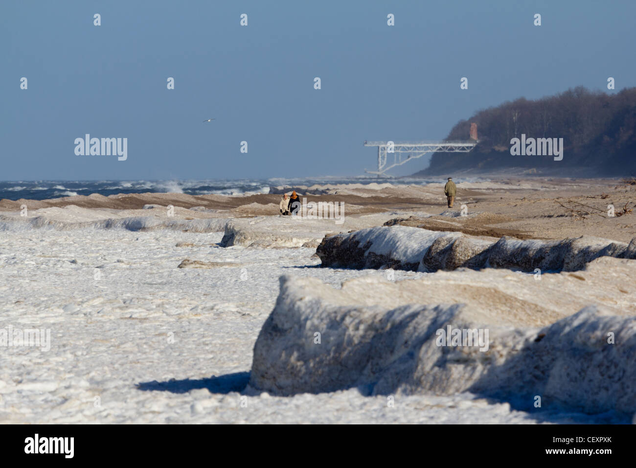 Freezing sea shore Stock Photo - Alamy