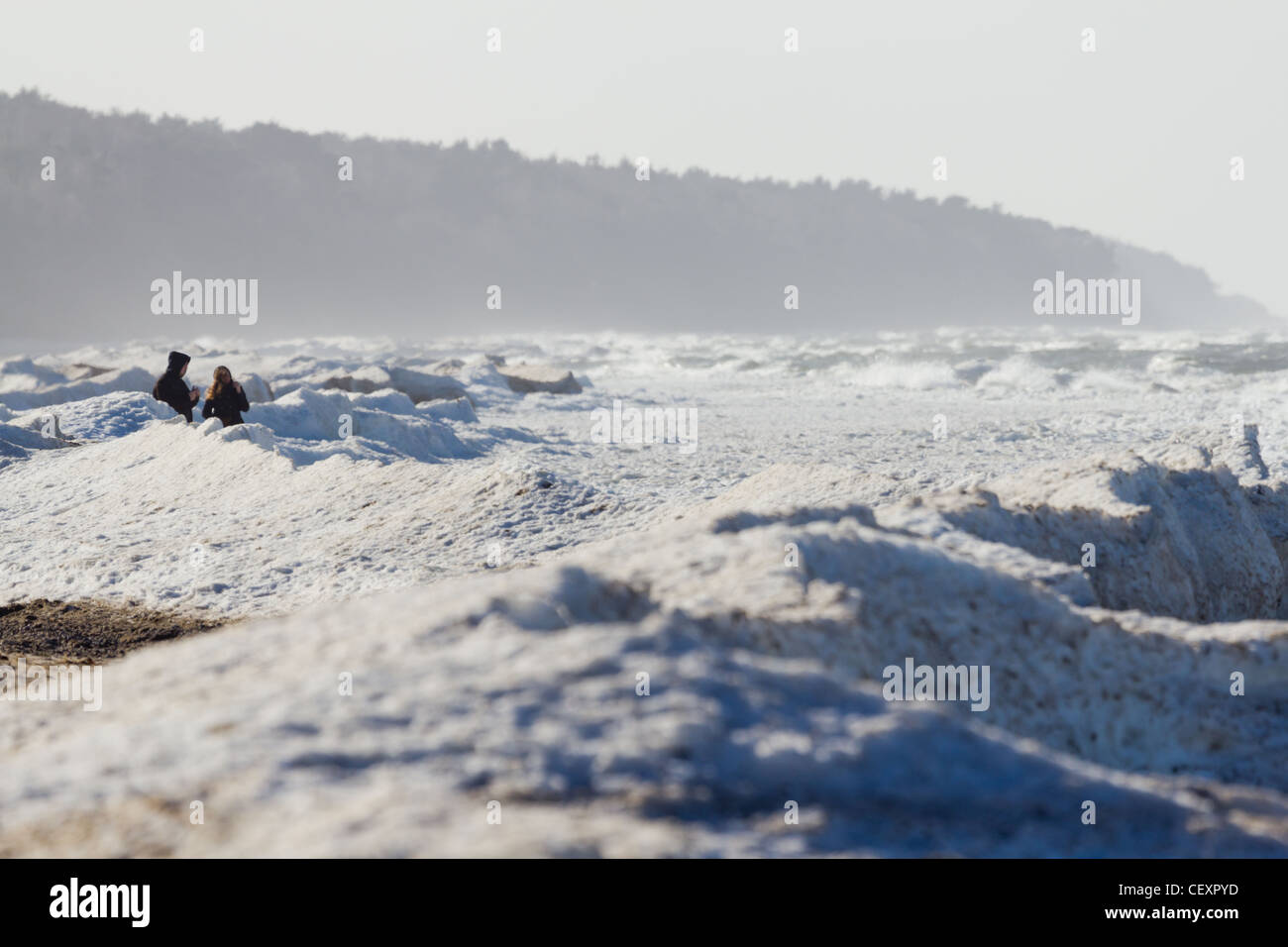 Freezing sea shore Stock Photo - Alamy