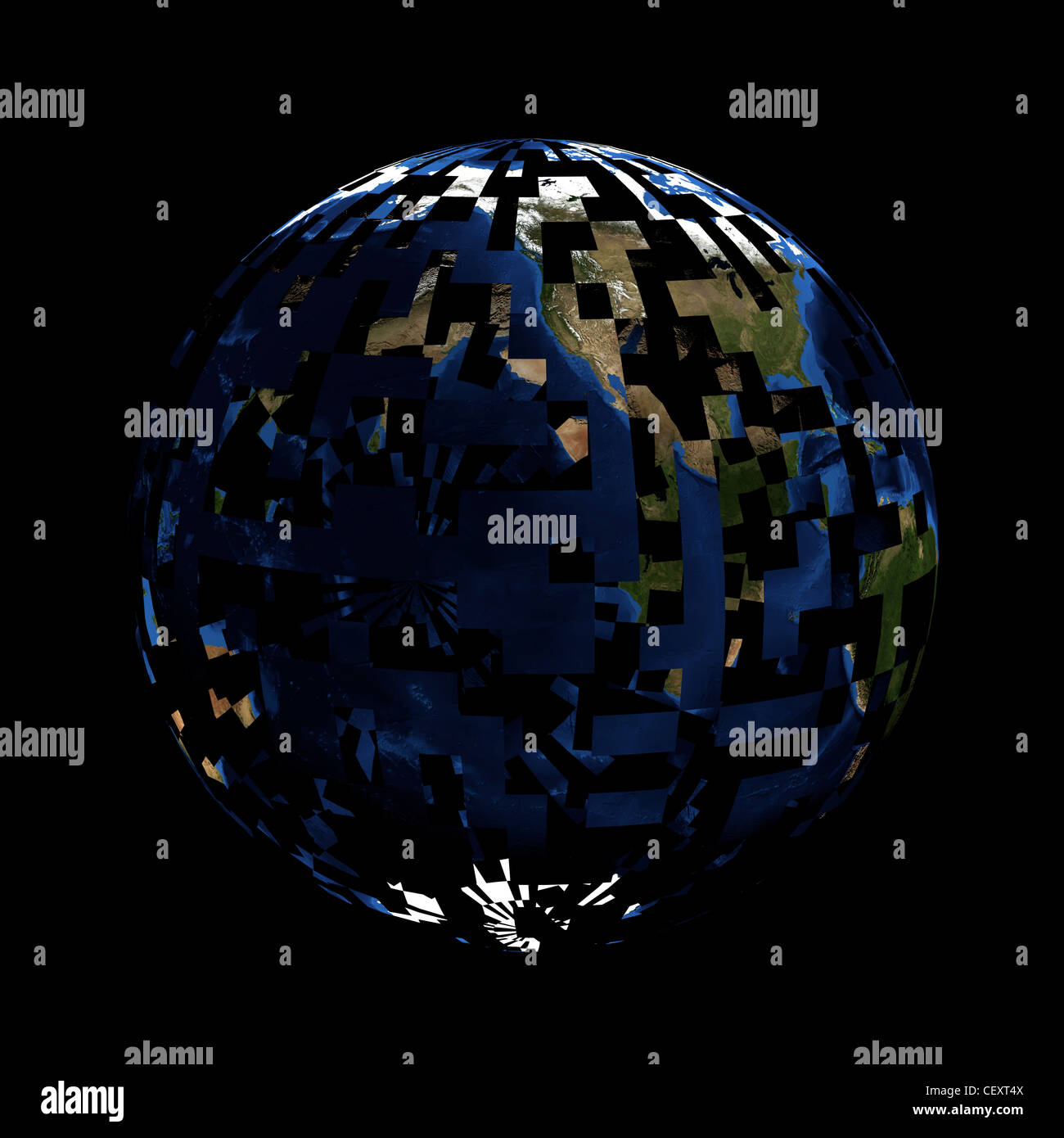 Incomplete earth sphere illustration Stock Photo - Alamy