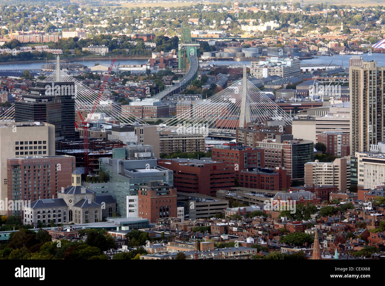 Boston's river and the architecture around at sunset Stock Photo - Alamy