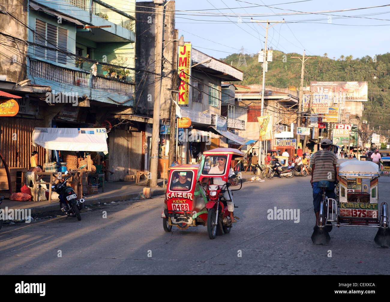 Motor taxi tuktuk in the city center. Catbalogan, Samar Island, Western ...
