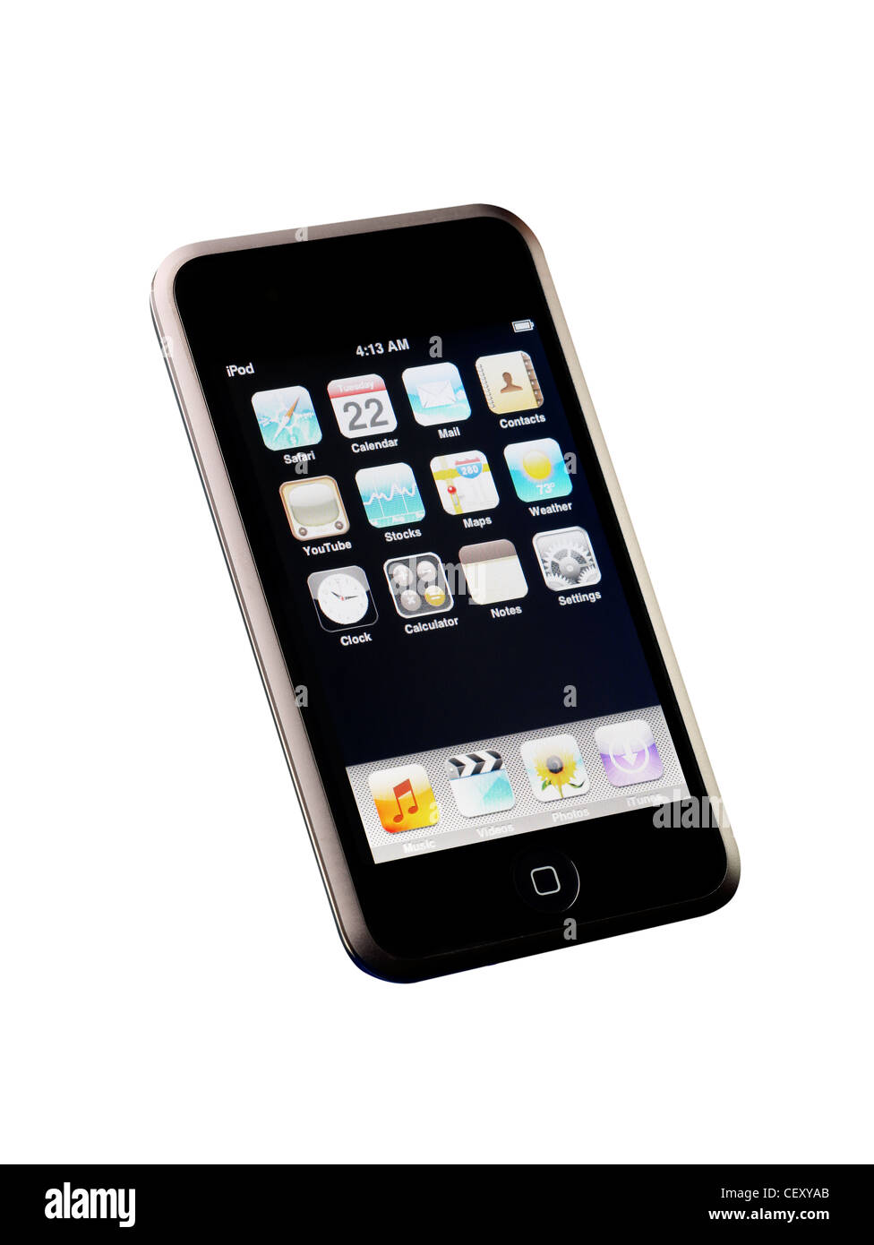 A still life shot of an Apple iPod isolated on a white background Stock ...