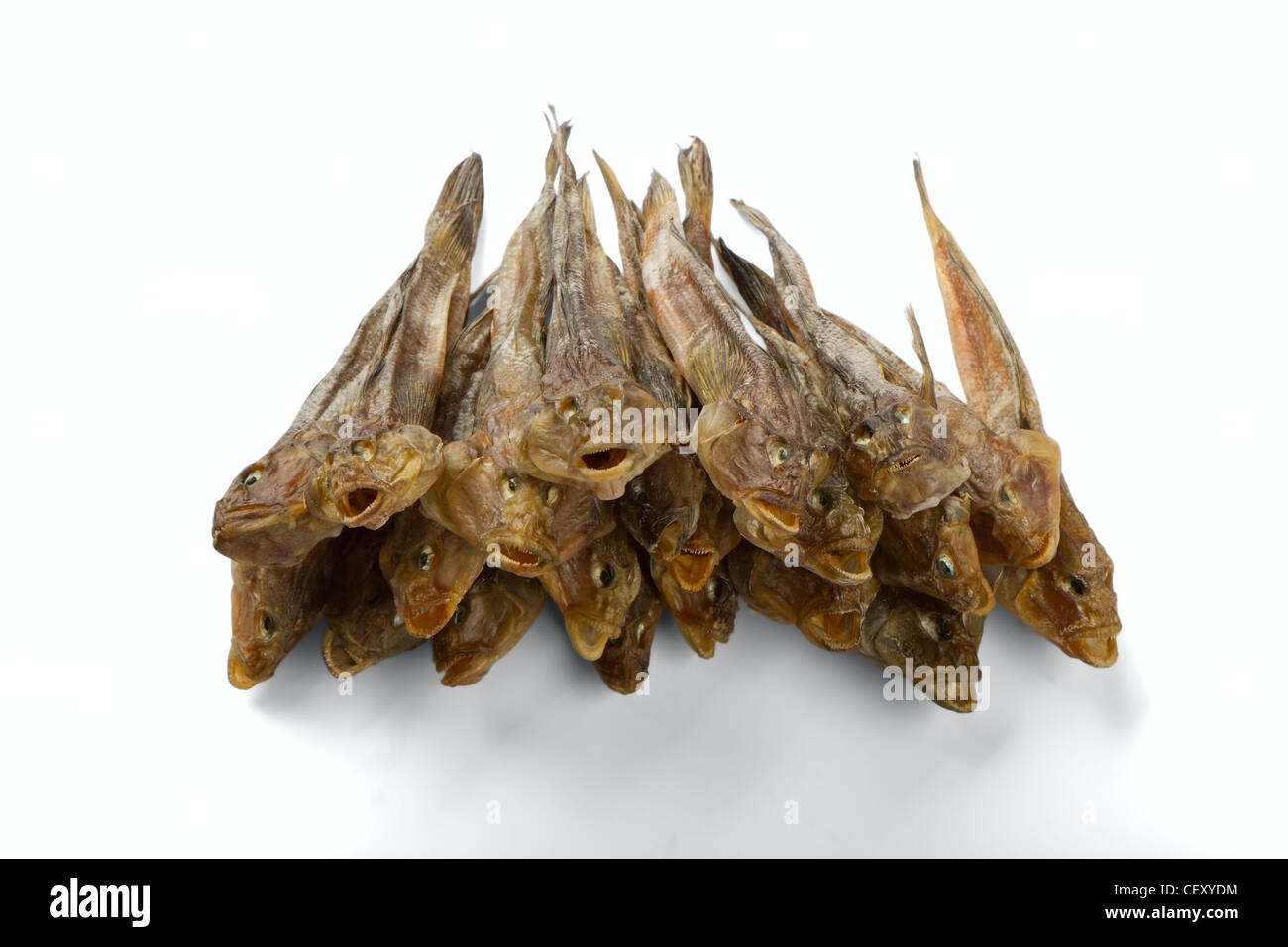 Dried fish isolated on a white background Stock Photo - Alamy