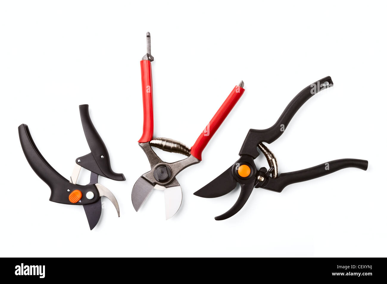 garden secateurs isolated on a white background Stock Photo - Alamy