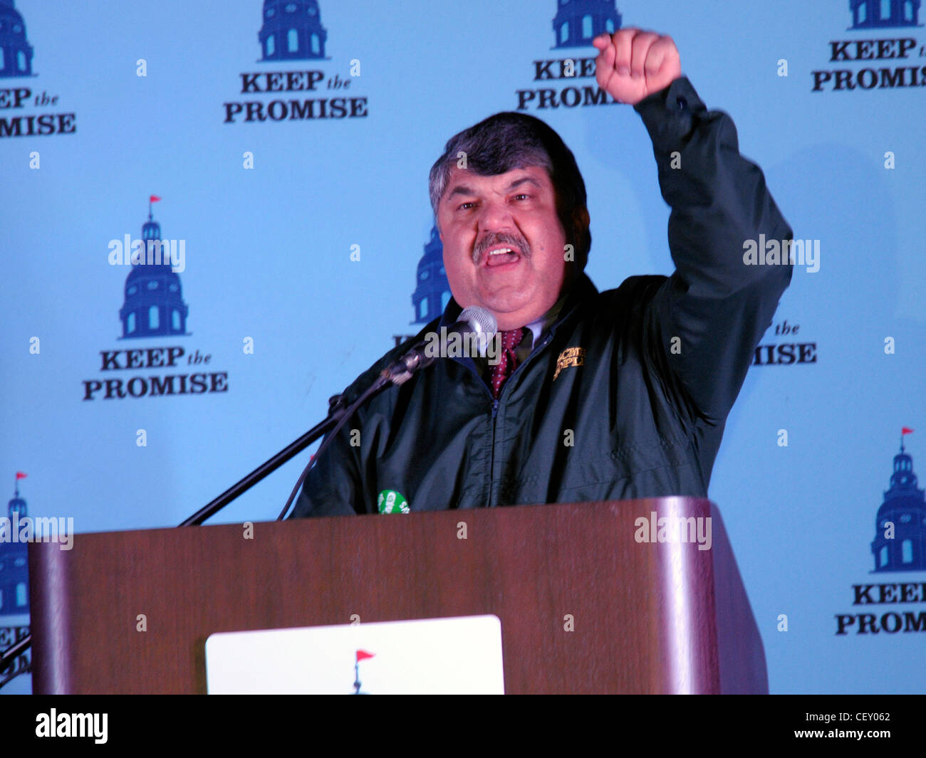 Richard Trumka, AFL-CIO president speaks at a Labor Rally in Annapolis ...