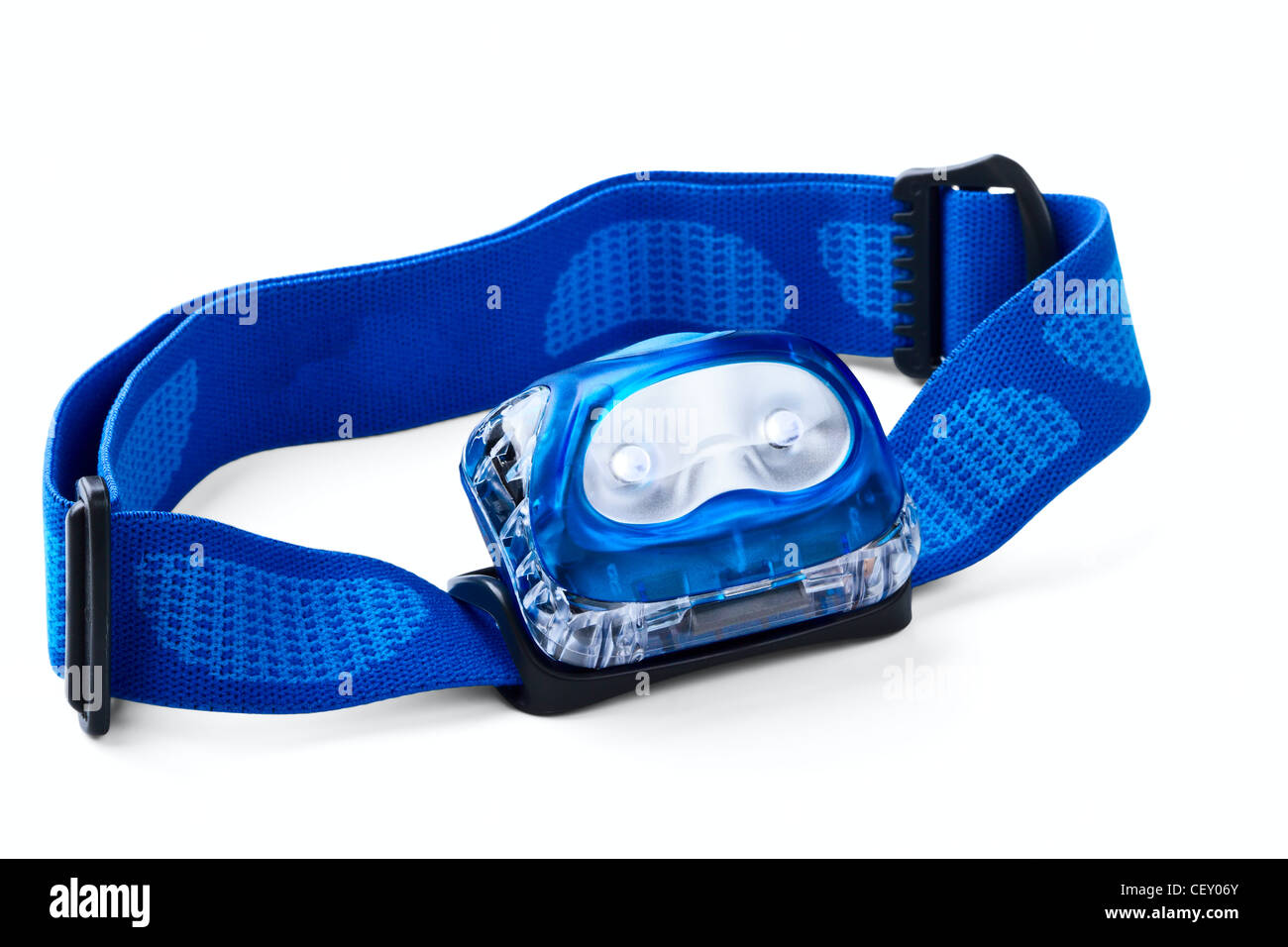 Dark blue head led lamp isolated on a white background Stock Photo - Alamy