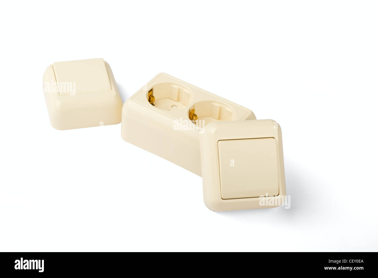 electric socket isolated on a white background Stock Photo - Alamy