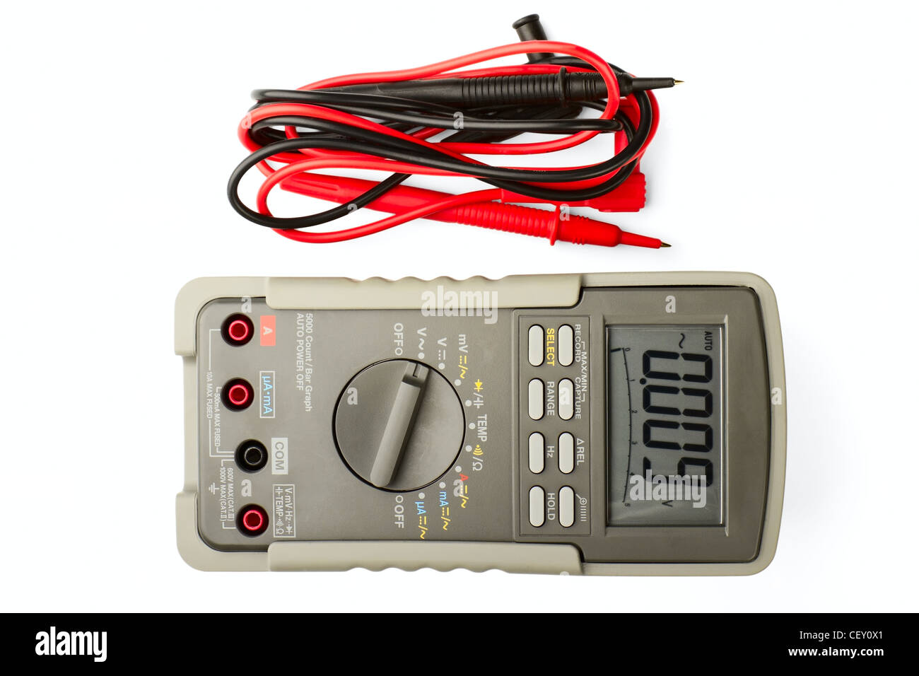 Multimeter isolated on a white background Stock Photo - Alamy