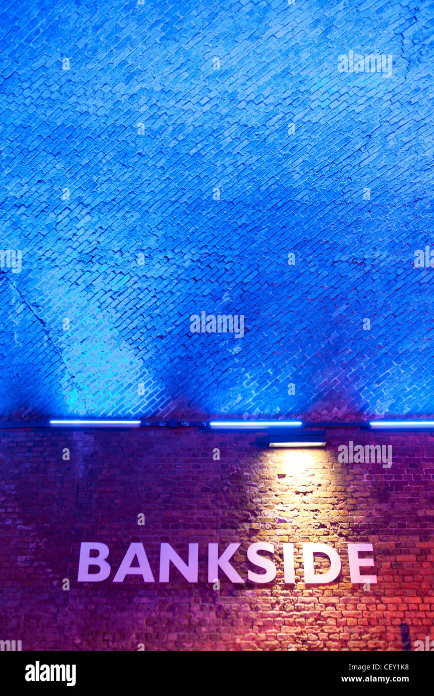 A bview of a sign for Bankside under a tunnel in Borough Market at ...