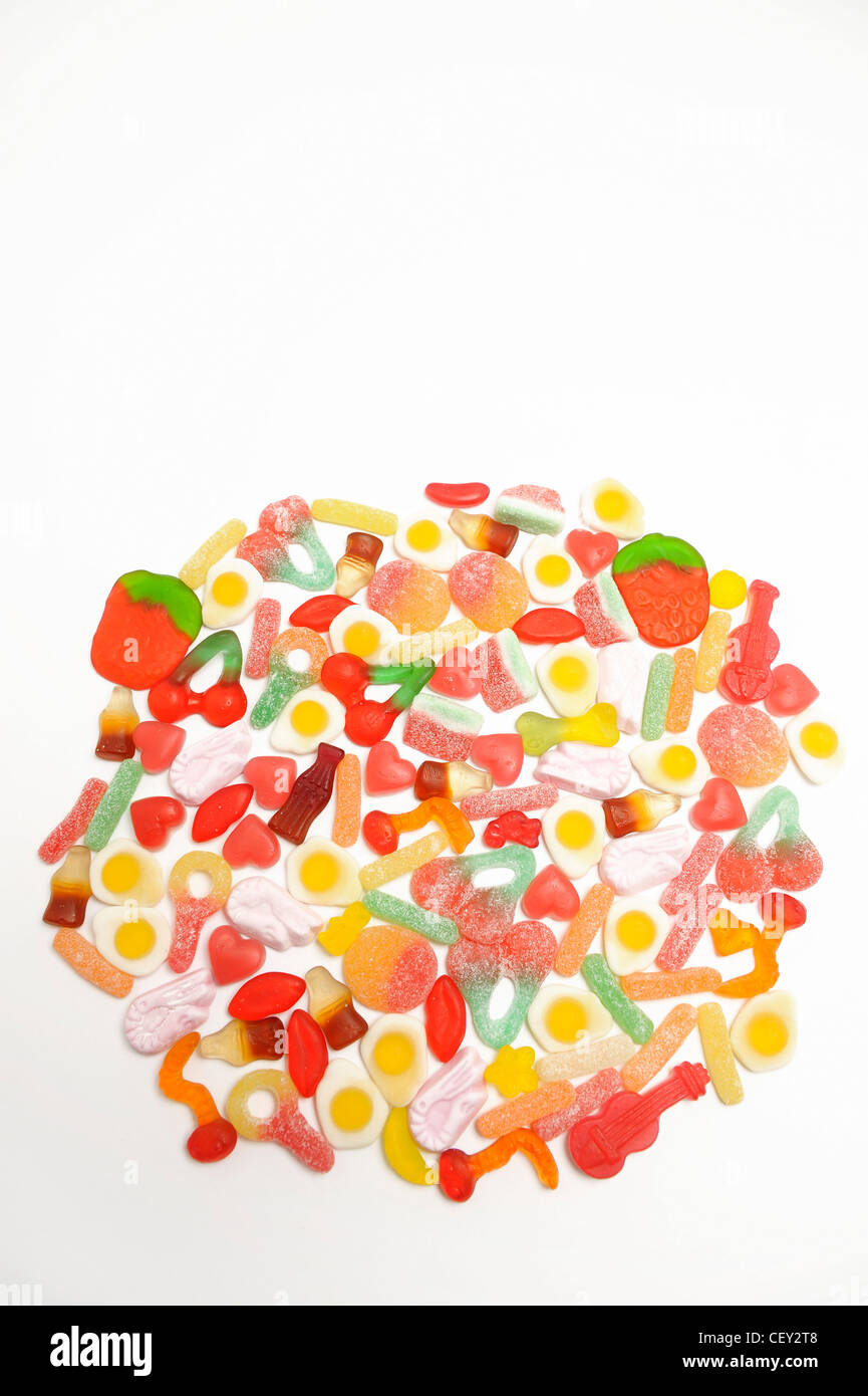 Various jelly sweets in a circle shape Stock Photo - Alamy