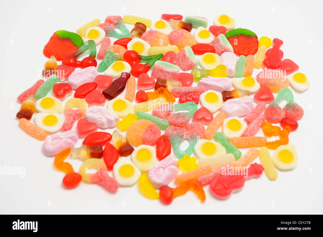 Various jelly sweets in a circle shape Stock Photo - Alamy