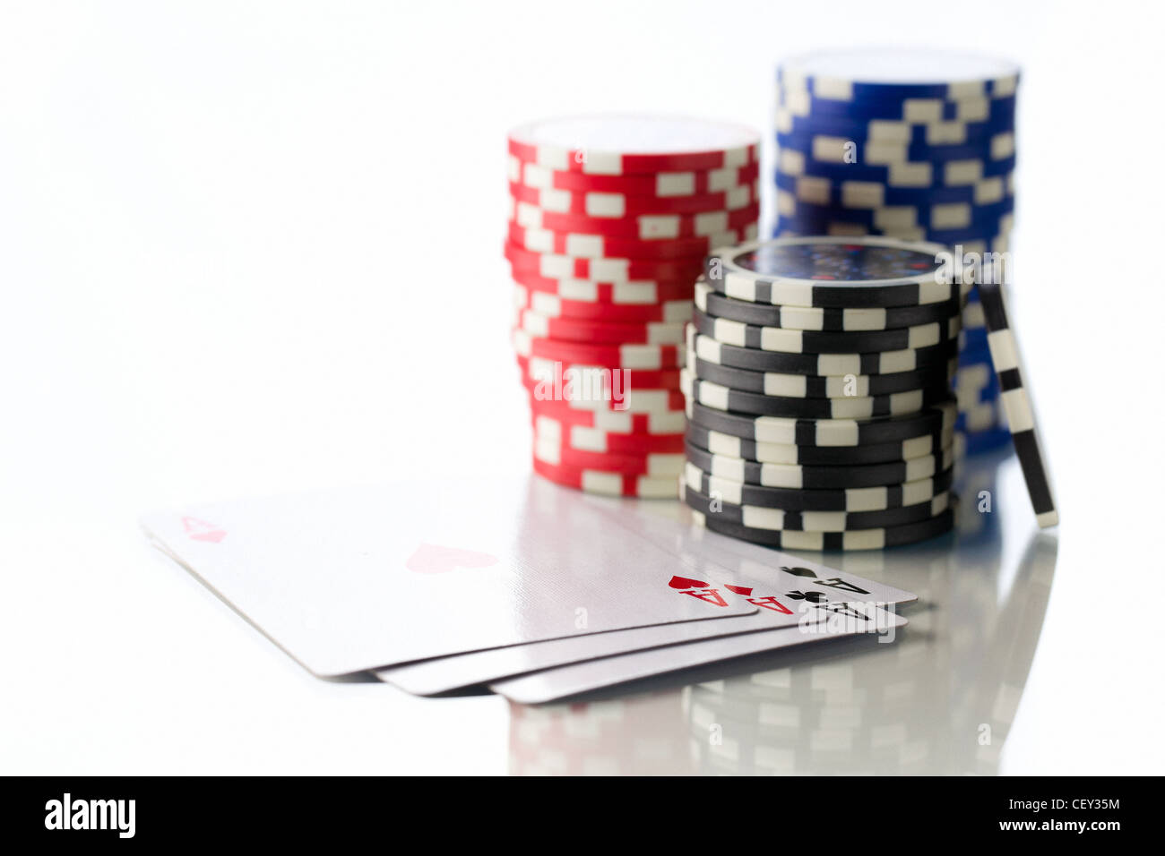 the playing cards and poker chips Stock Photo - Alamy